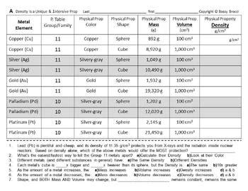 Density Slides Calculate Density As A Unique And Intensive Property QUIZ