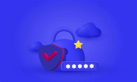 Vector Unique 3d Style Security Shield Lock Check Mark Cloud Icon Trendy Style Symbols Isolated