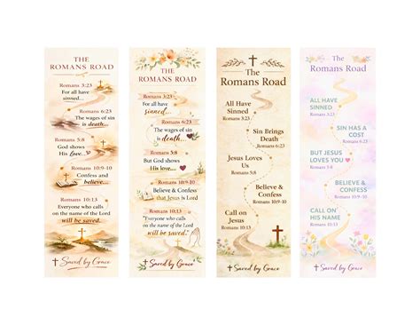 Romans Road To Salvation Printable Bookmark Set Christian Scripture Bookmarks Evangelism
