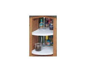 Rev A Shelf RS Plastic Pie Cut Lazy Susans Door Mount Two Shelf Set Almond