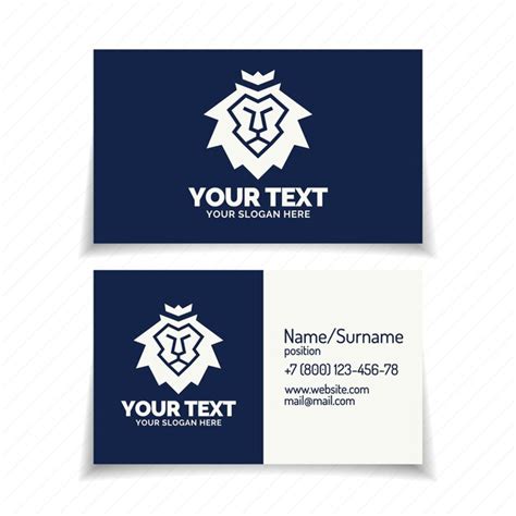 Premium Vector Business Card With Lion Emblem Consisting Lion Head