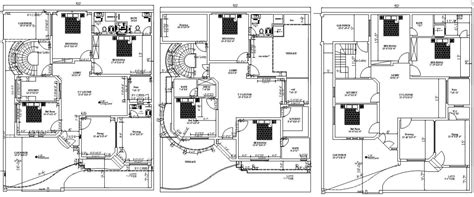 Functional Ground And First Floor Layout In Autocad 2d File