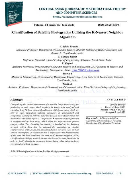 classification of satellite photographs utilizing the k nearest