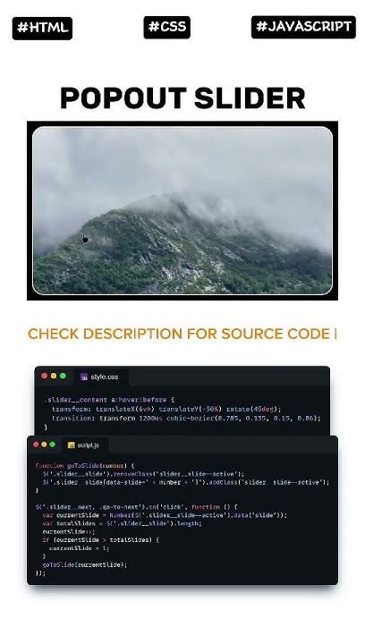 Popout Image Slider Using Html Css Javascript Coding Programming Youtube