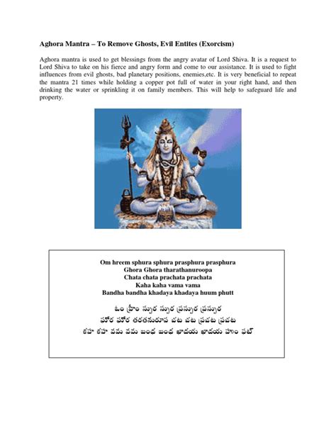 Aghora Mantra Pdf Mantra Religious Behaviour And Experience