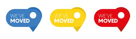 세트 하 여 간단한 배지를 옮겼습니다 흰색 배경에 격리된 플랫 미니멀 트렌드 현대 로고 그래픽 디자인 배포 위치 변경 또는 팝업 레이블 재배치에 대한 메시지 개념 0명에