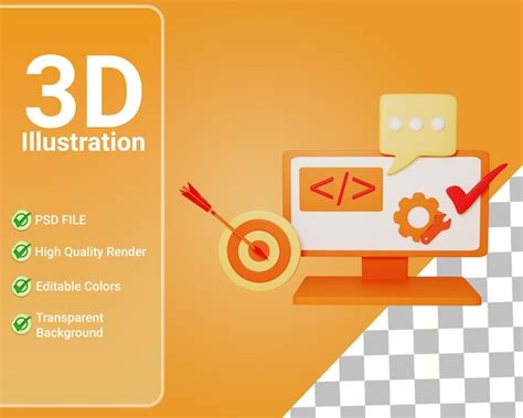 Programmation Informatique Développement Web Illustration 3d 3d Isolé Psd Premium
