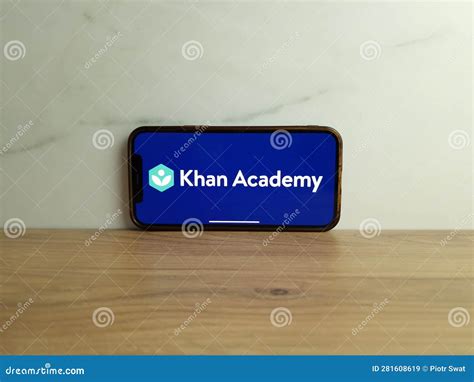 Khan Academy Logo Displayed On Mobile Phone Editorial Stock Image