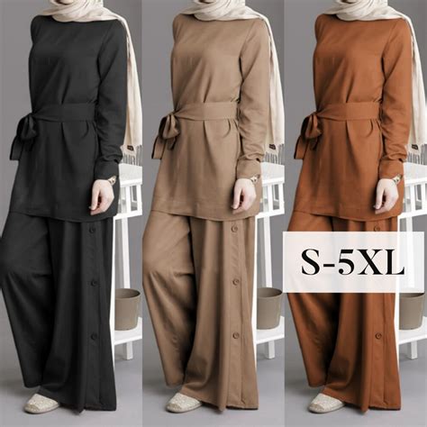S 5xl Plus Size Muslimah Muslim Hijab Lone Sleeve Blouse Top And
