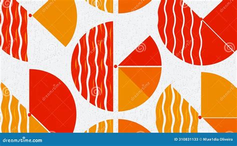 Illustration With Incomplete Colorful Circles With Drawings Inside