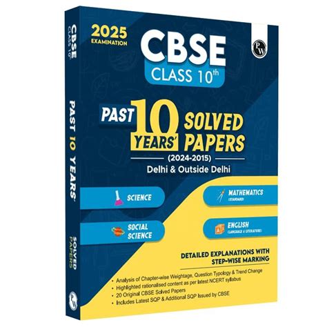Buy Pw Cbse Class 10th Pyqs Past 10 Years Solved Papers 2024 2025 Delhi And Outside Delhi