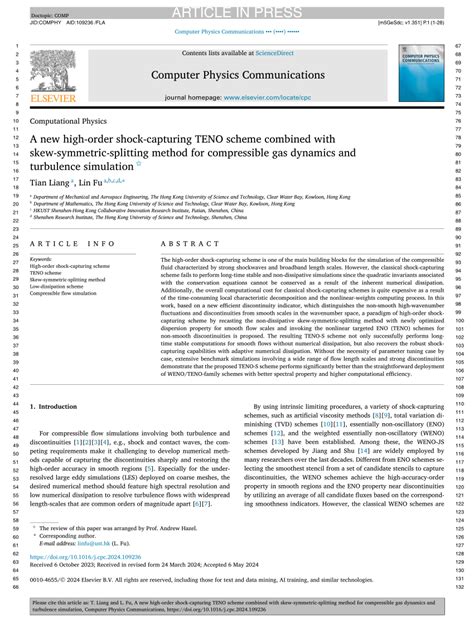 Pdf A New High Order Shock Capturing Teno Scheme Combined With Skew