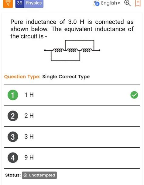 Pure Inductance Of 3 0h Is Connected As Shown Below The Equivalent Induc