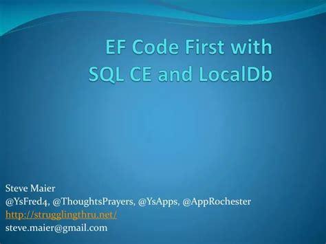 Ppt Ef Code First With Sql Ce And Localdb Powerpoint Presentation