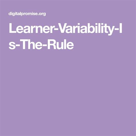 Learner Variability Is The Rule