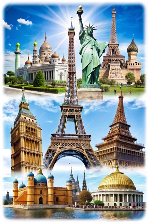Premium Photo World Landmarks Photo Collage Isolated On White