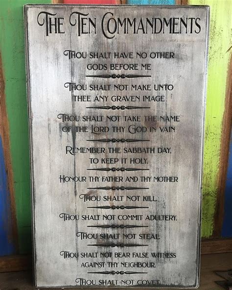 The Ten Commandments Laser Engraved Wall Hanging Etsy