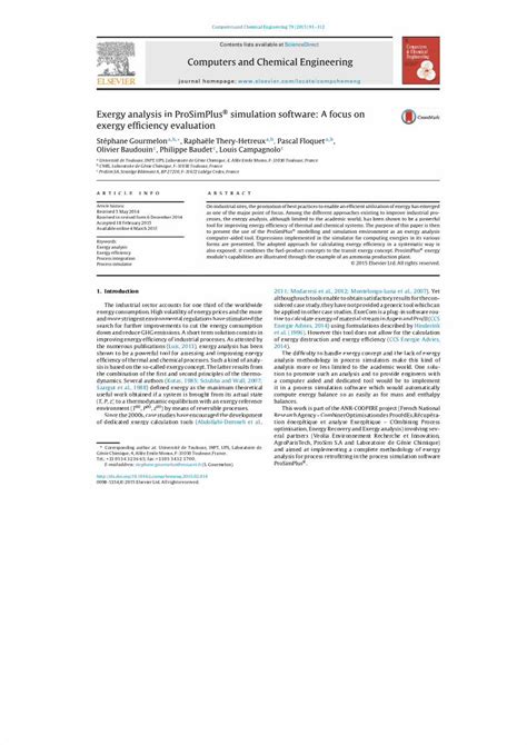Pdf Exergy Analysis In Prosimplus Simulation Dokumen Tips