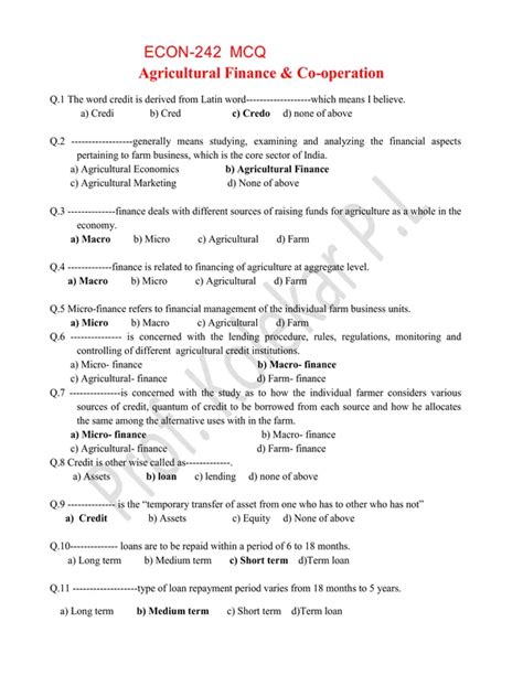 Objective Question Bank Pdf A4agriculture