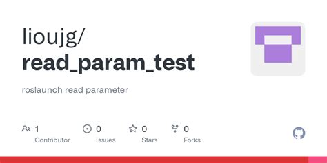 GitHub Lioujg Read Param Test Roslaunch Read Parameter