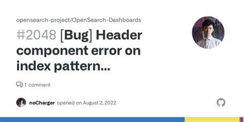 Bug Header Component Error On Index Pattern Management Page · Issue 2048 · Opensearch Project
