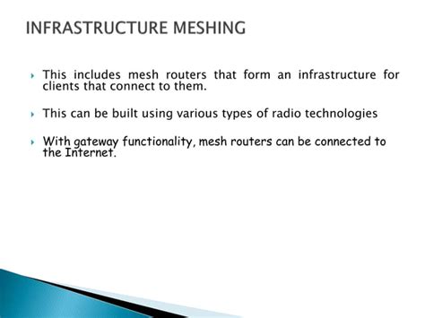 Heterogeneous Mesh Network Ad Hoc Pptx Computer Networking Computing