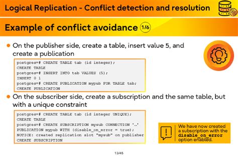 Detection And Resolution Of Conflicts In Postgresql Logical Replication