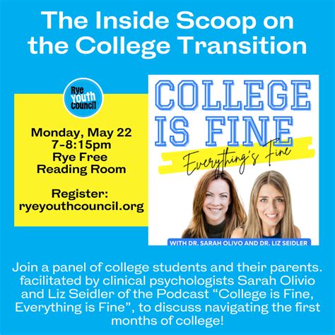 Rye Youth Council Inc The Inside Scoop On The College Transition