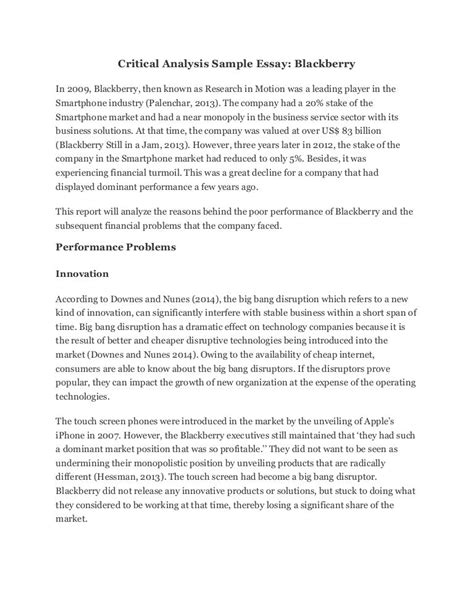 How To Write A Short Critical Analysis Design Talk