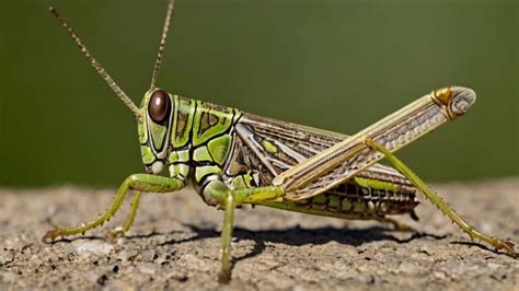 Photograph A Grasshopper From A Close Distance Highlighting The Intricate Patterns On Its Wings