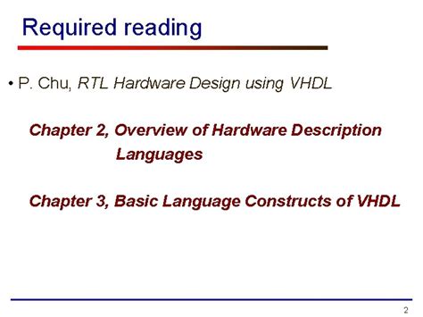Lecture 3 Vhdl Basics Simple Testbenches George Mason