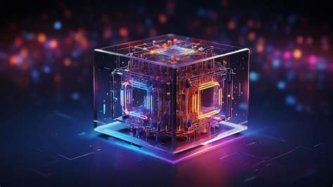 Premium Ai Image Quantum Computer Chip Technology Light Network