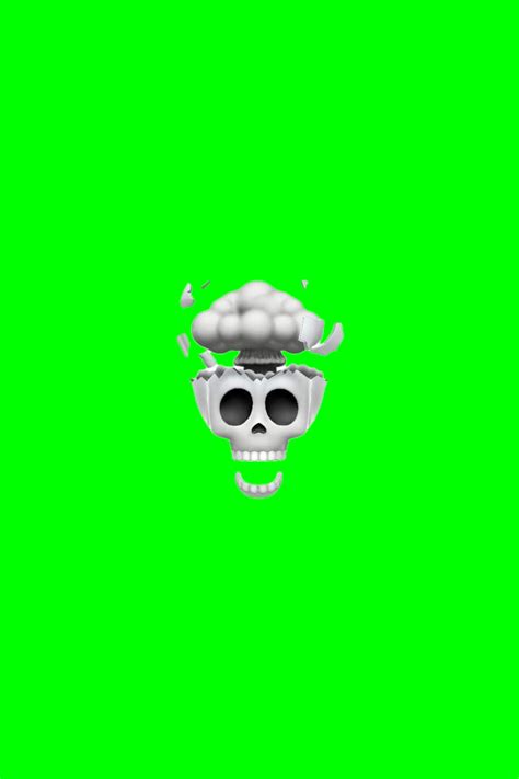 Skull Emoji With Green Screen Emoji Drawing Troll Face Doodle On Photo