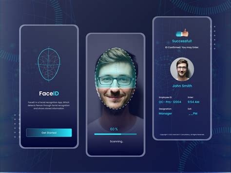 dribbble face scanning app ui png by romit arora