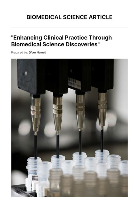 Free Biomedical Science Article Template To Edit Online