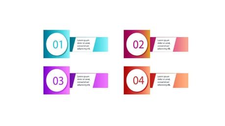 Set Of Four Colorful Numbers Google Slide Theme And Powerpoint Template Slidedocs