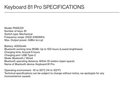 Keyboard 81 Pro User Manual Keychron Canada
