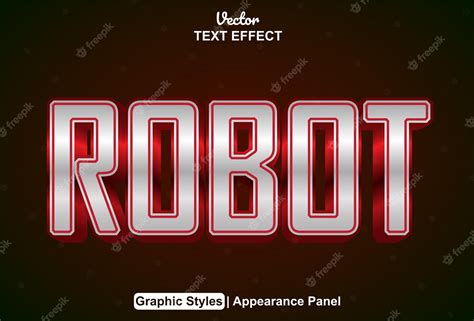 Premium Vector Robot Text Effect With Red Color Graphic Editable Style Premium Vector Robot Text Effect With Red Color Graphic Editable Style