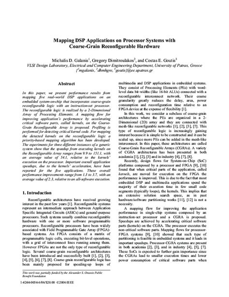 pdf mapping dsp applications on processor systems with coarse grain reconfigurable hardware