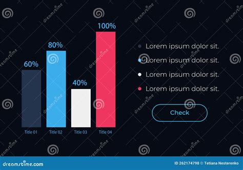 Bar Chart With Percentage Ui Element Template Stock Vector Illustration Of Diagram