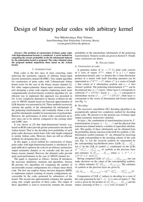 pdf design of binary polar codes with arbitrary kernel