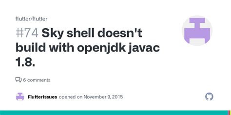 Sky Shell Doesnt Build With Openjdk Javac 18 · Issue 74 · Flutter