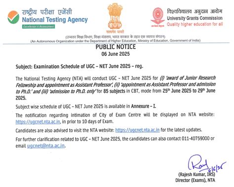 Ugc Net Exam Schedule June 2025 Out Subject Wise Exam Date With Shift
