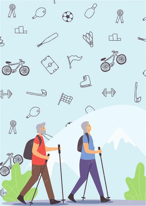 편집 가능한 일러스트 워킹 포스터 템플릿 프리미엄 벡터