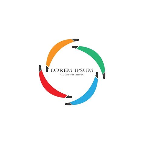 부메랑 아이콘 로고 벡터 일러스트 레이 션 프리미엄 벡터