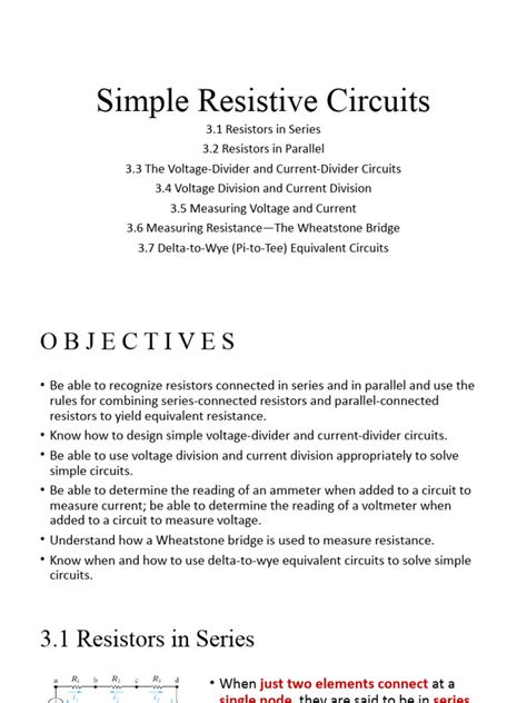 03 Simple Resistive Circuits Pdf Series And Parallel Circuits Electrical Network