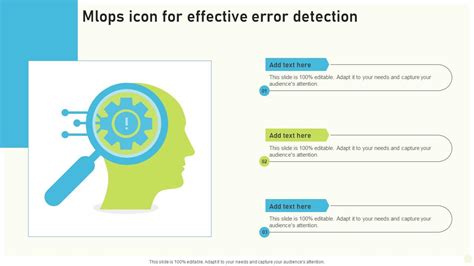 Mlops Icon For Effective Error Detection Ppt Template