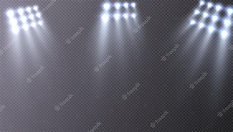 밝은 스포트라이트 축구 경기장 조명 템플릿입니다 벡터 일러스트 레이 션 프리미엄 벡터