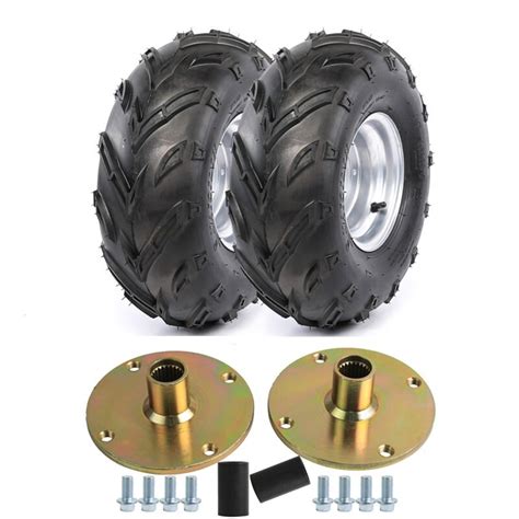 2pc 16x8 7 16x8x7 Wheel Tire 4 Lug Rim And Axle Hub 110cc 125cc Atv Quad