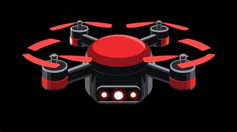 Flat Red Quadcopter Vector Icon Premium Ai Generated Vector